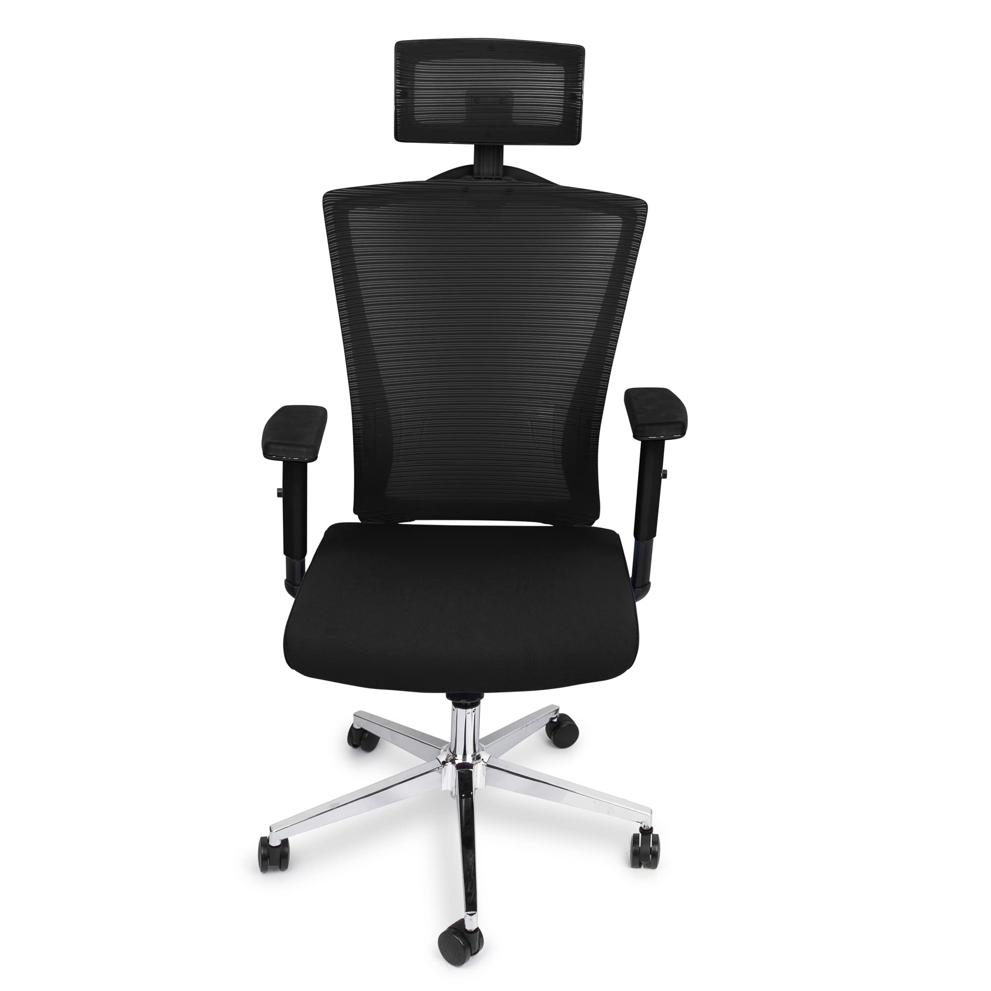 Ergonomic Office Chair - Seat with Adjustable Mesh Headrest & High Back Support - Relieves Back Pressure & Provides Lumbar Support - Height Adjustable Reclining & Rolling Office Chair