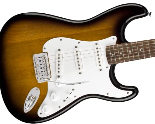 Fender Squier Stratocaster - Sunburst Bundle with Frontman 10G Amp, Gig Bag, Instrument Cable, Strap, Picks, Fender Play Online Lessons, Instructional Book, and Austin Bazaar Instructional DVD