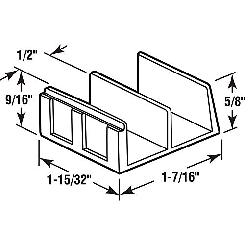 Prime-Line MP6059 Shower Door Bottom Guide Assembly, Fits 1/2 In. Panels (2 Pack)