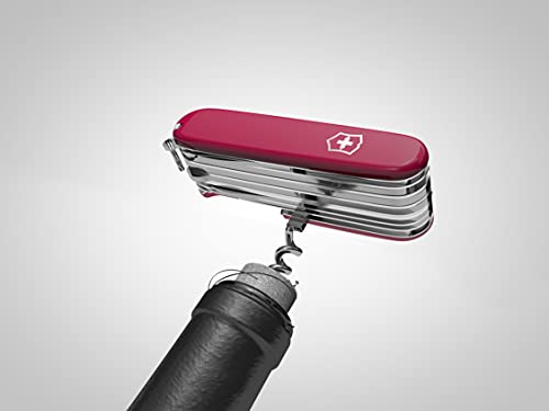 Victorinox Picknicker Swiss Army Knife, 11 Function Swiss Made Pocket Knife with Large Blade, Corkscrew and Bottle Opener - Red