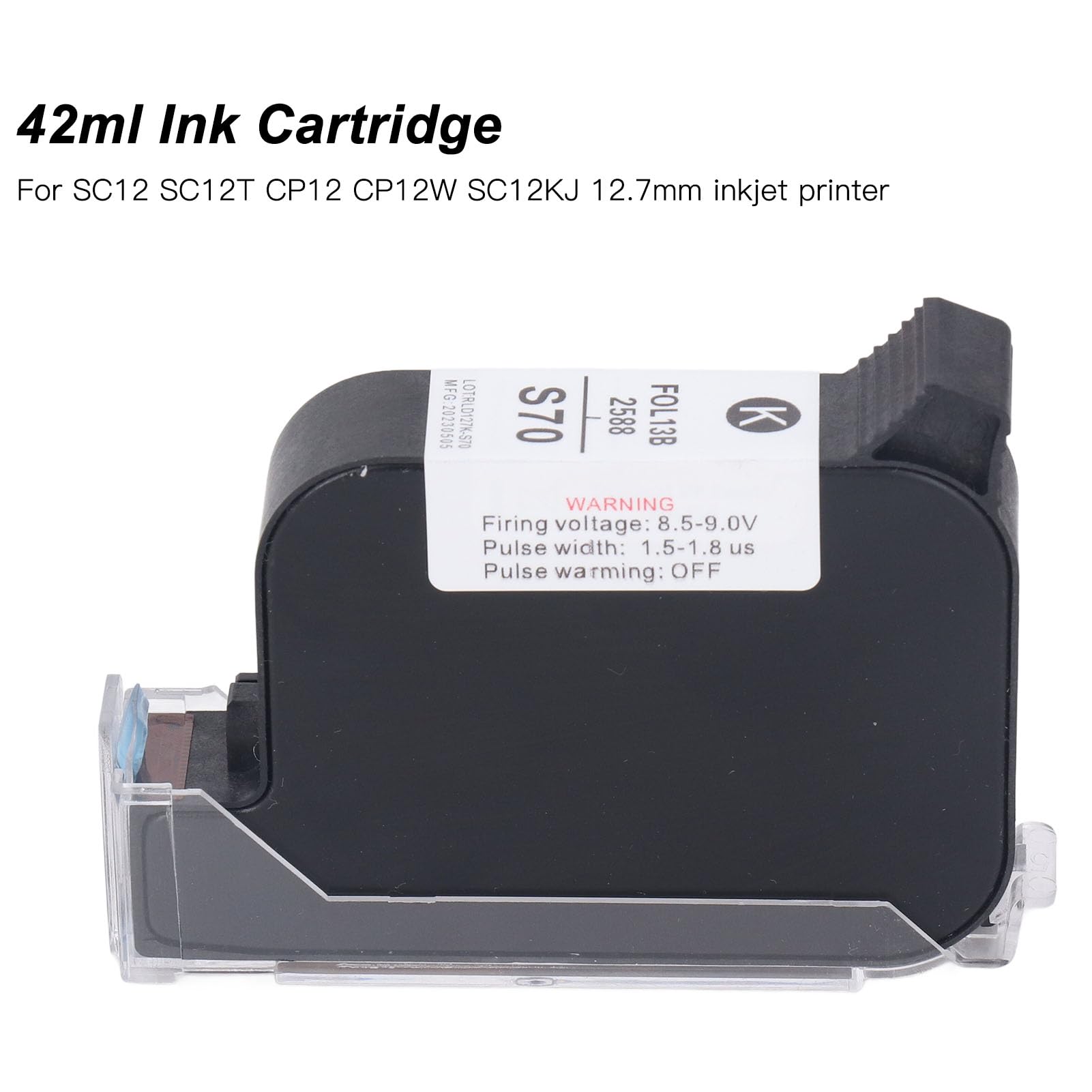 Hilitand 40ml Ink Cartridge Replacement for Printers 12.7mm Handheld Printer Ink Cartridge Portable Ink Cartridge (Blue)