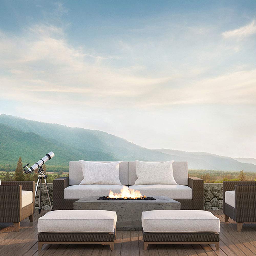 Prism Hardscapes Tavola 1 Concrete Gas Fire Pit (PH-405-4NG), Natural Gas, Pewter, 56x38-Inch