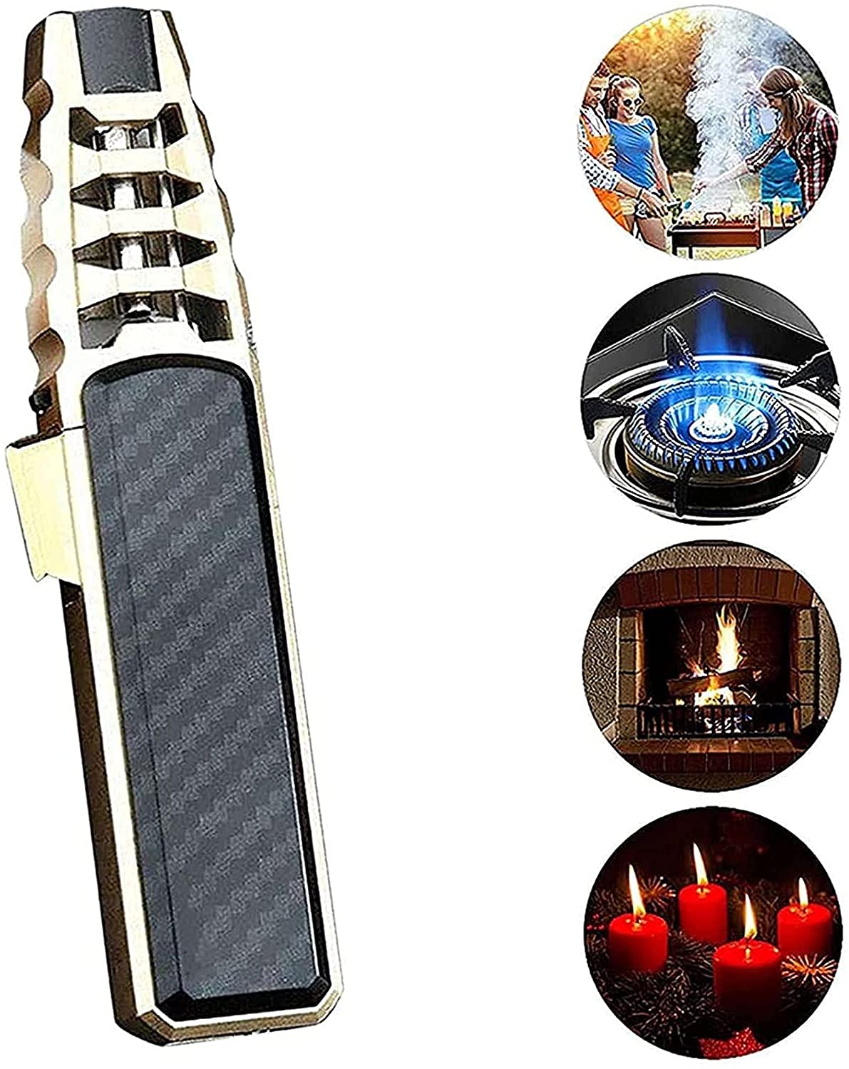KOVALENTHOR Solar Beam Torch - the Hottest on Earth, Turbine Torcher Lighter Jet Flame, Butane Gas for Lighter, Candle Camping BBQ Kitchen- Not Included, Windproof (Walnut Silver)