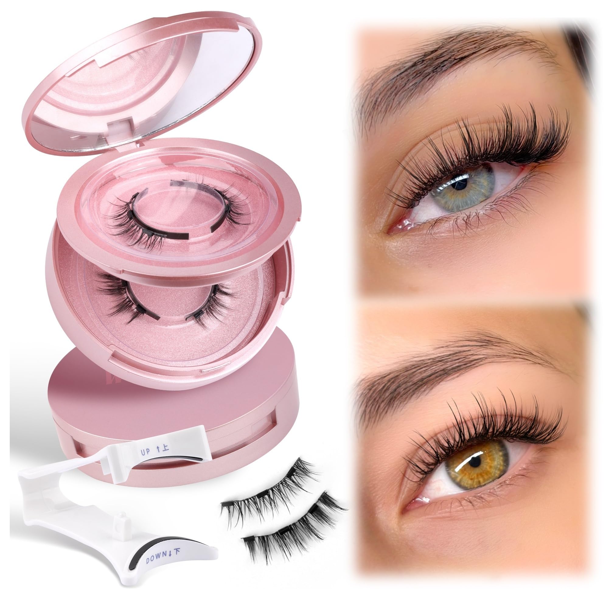 wiwoseo False Eyelashes Russian Strip Lashes D Curly Wispy Fluffy Eyelashes Russian Volume 3D Effect 13MM 15MM Faux Mink Lashes 20 Pairs Pack Crossing Eyelashes