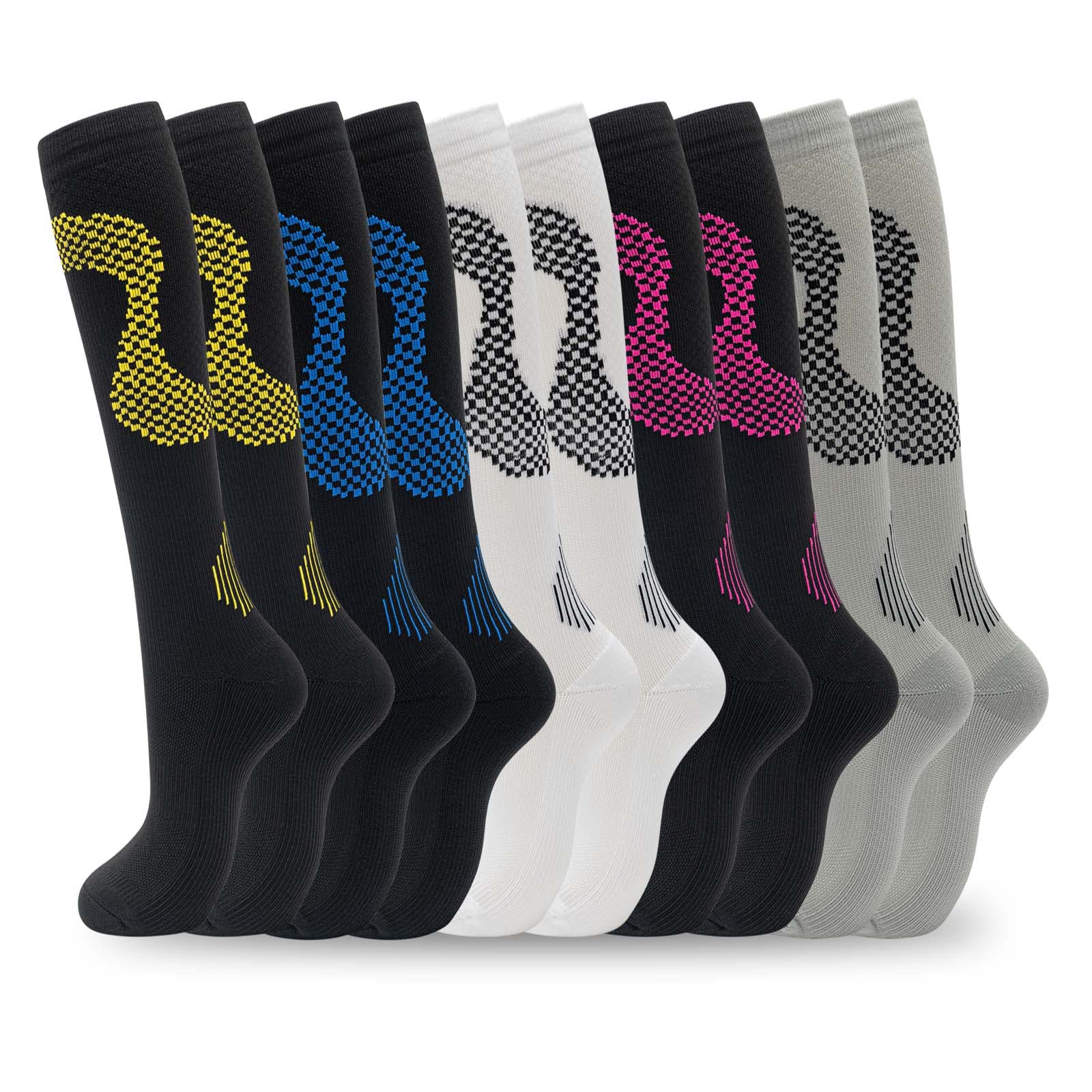 fenglaoda Compression Socks for Women Men Circulation 20-30 mmHg Cute Fun Support Socks For Nurse, Pregnancy, Travel, Flight