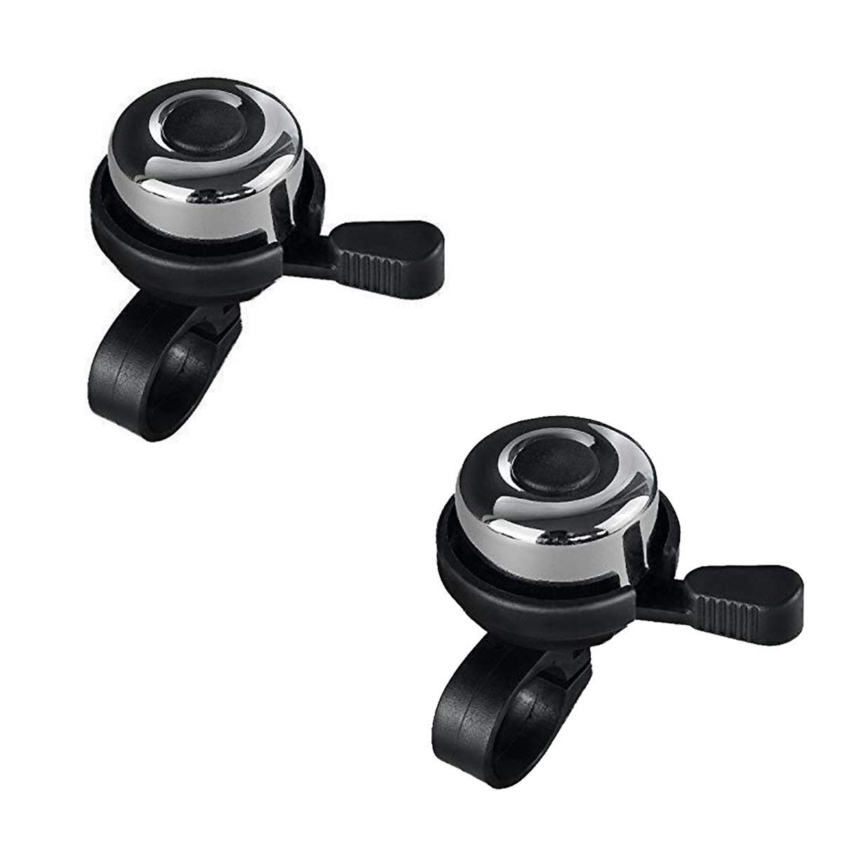 Emoly Bike Bell, 2 Pack Brass Mini Bicycle Ring Bell for Mountain Bike Road Bike Kid Bike Accessories (New, Black)
