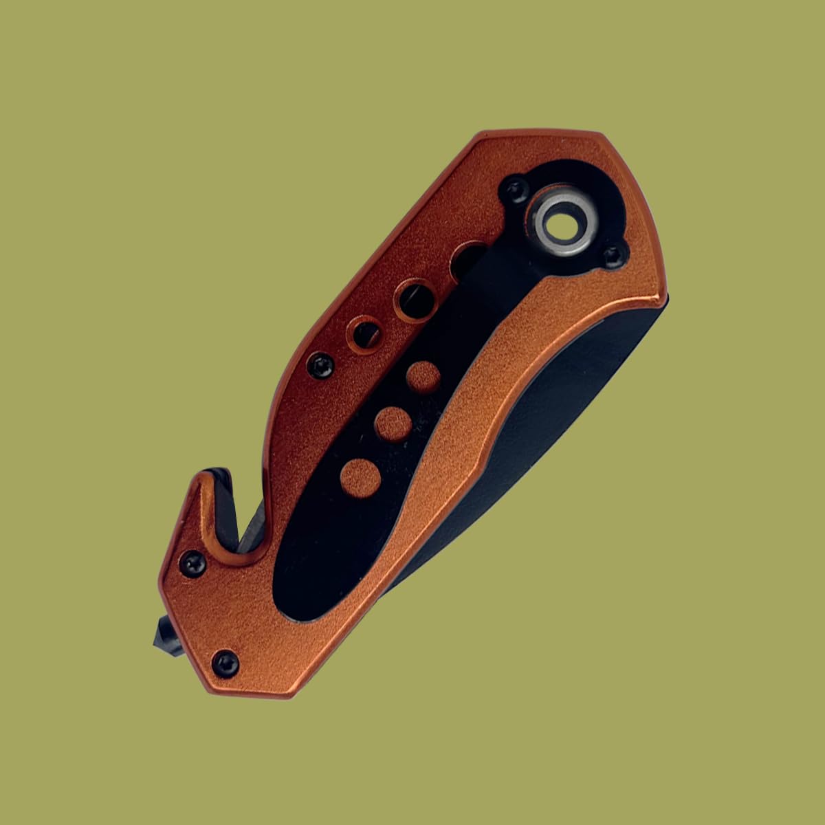 SELUCREH Pocket Knife for Men, Folding Knives with Seat belt Cutter,Glass Breaker, Household, Workshop,Pocket Clip for Men,Sharp Camping Survival Hiking,(Orange)