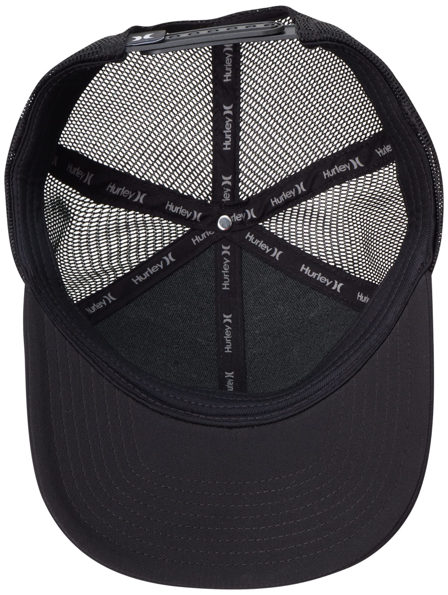 Hurley Men's Cap - H2O DRI Charter Snap Back Trucker Hat, Size One Size, Black