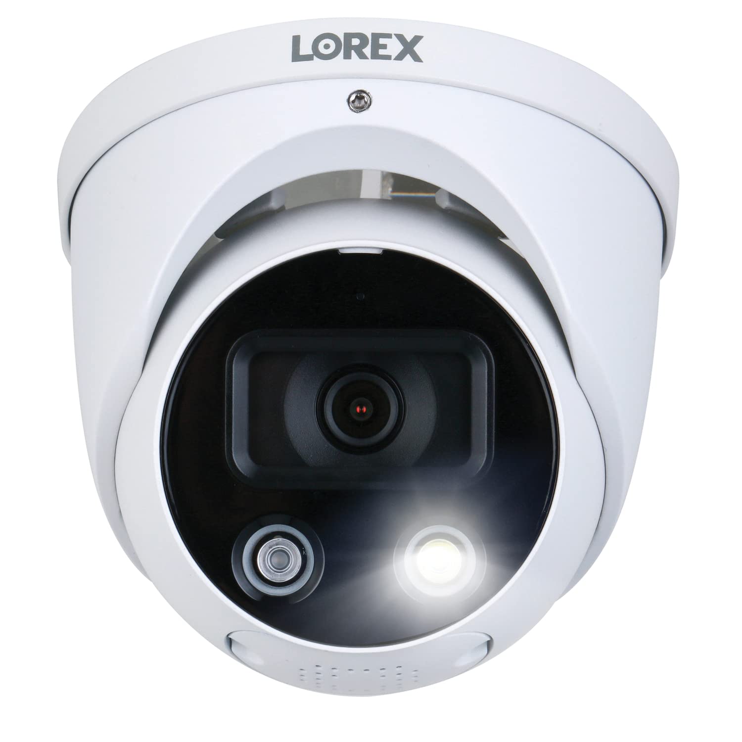 Lorex E893DD-E Indoor/Outdoor 4K Ultra HD Smart Deterrence IP Dome Camera with Smart Motion Detection Plus, 150ft Night Vision, CNV, 2.8mm, F2.0, IP67, Audio, White, Camera Only (M.Refurbished)