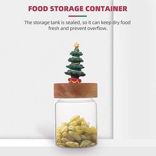 Garneck 2 Pcs Glass Storage Jar Food Storage Jars Candy Jars with Lids Containers for Food Clear Jars Cereal Container Bling Decor Sealed Container Fruit Container Snack Bowl Bulk Resin