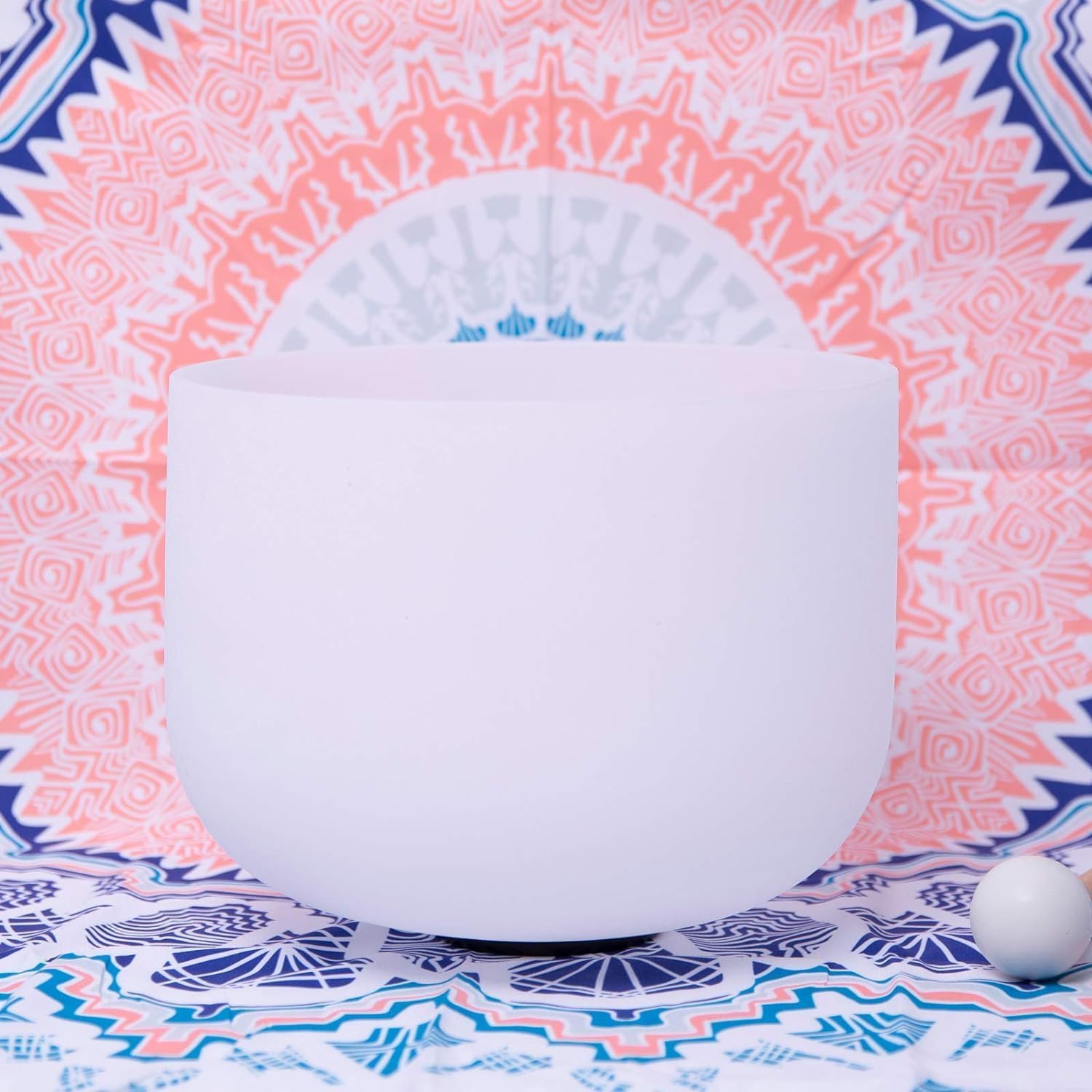 ENERGYSOUND Frosted G Note Throat Chakra Frosted Quartz Crystal Singing Bowl 10 inch mallet and o-ring included