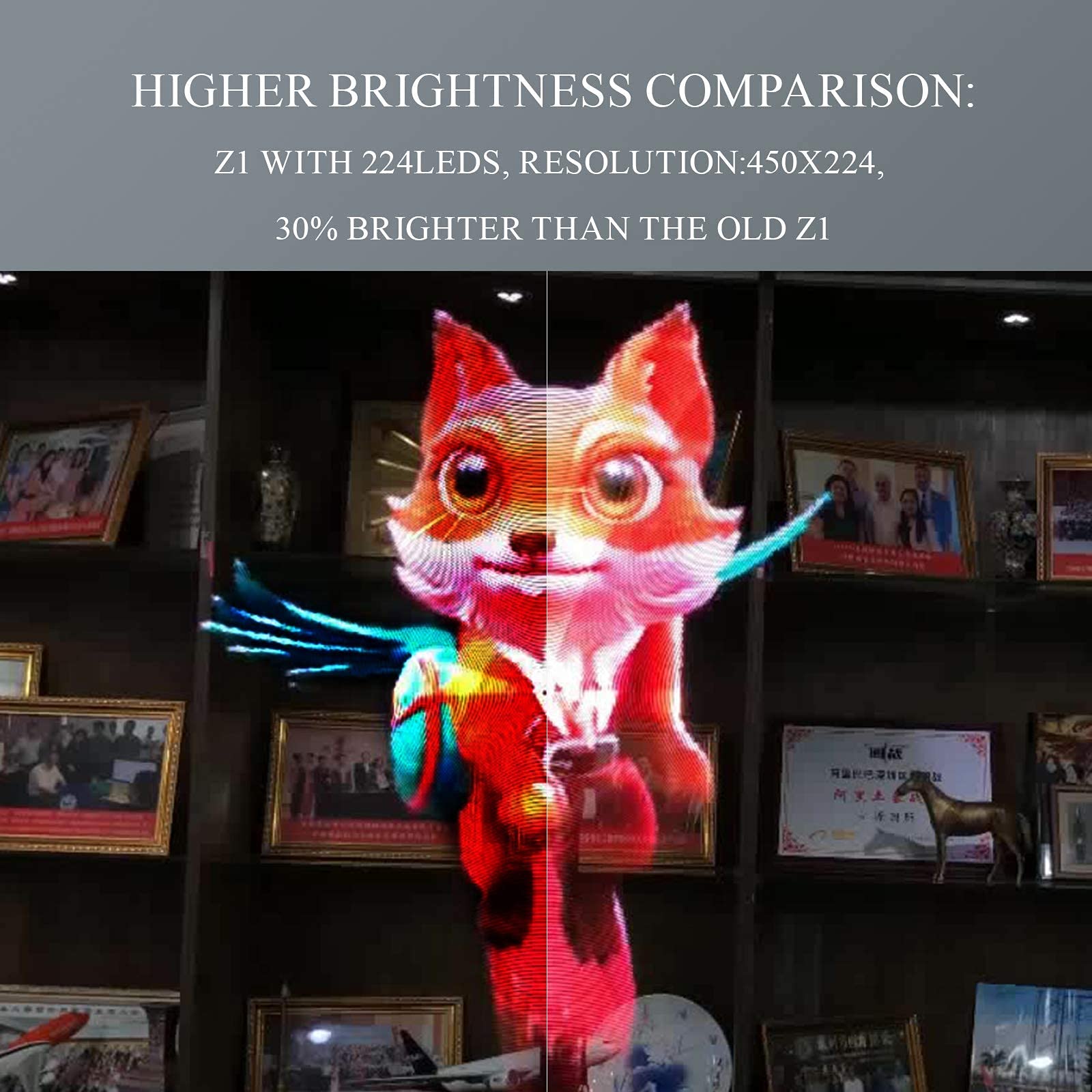 Hologram Fan, Faryuan 3D Holographic Display Air Fan Video Projector,Promotional Player Machine,224 Led 16.5inch Diameter Advertising Led Fan 3D Hologram Projector