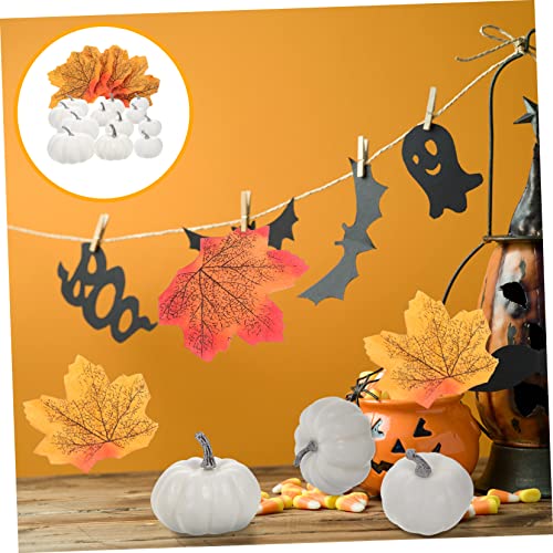 Garneck 2 Sets Artificial Pumpkin Tablescape Decor Garland Decor Halloween Props Thanksgiving Maple Leaves Foam Pumpkin Mini Halloween Pumpkin Simulation Pumpkin Decor Decorative Pumpkin