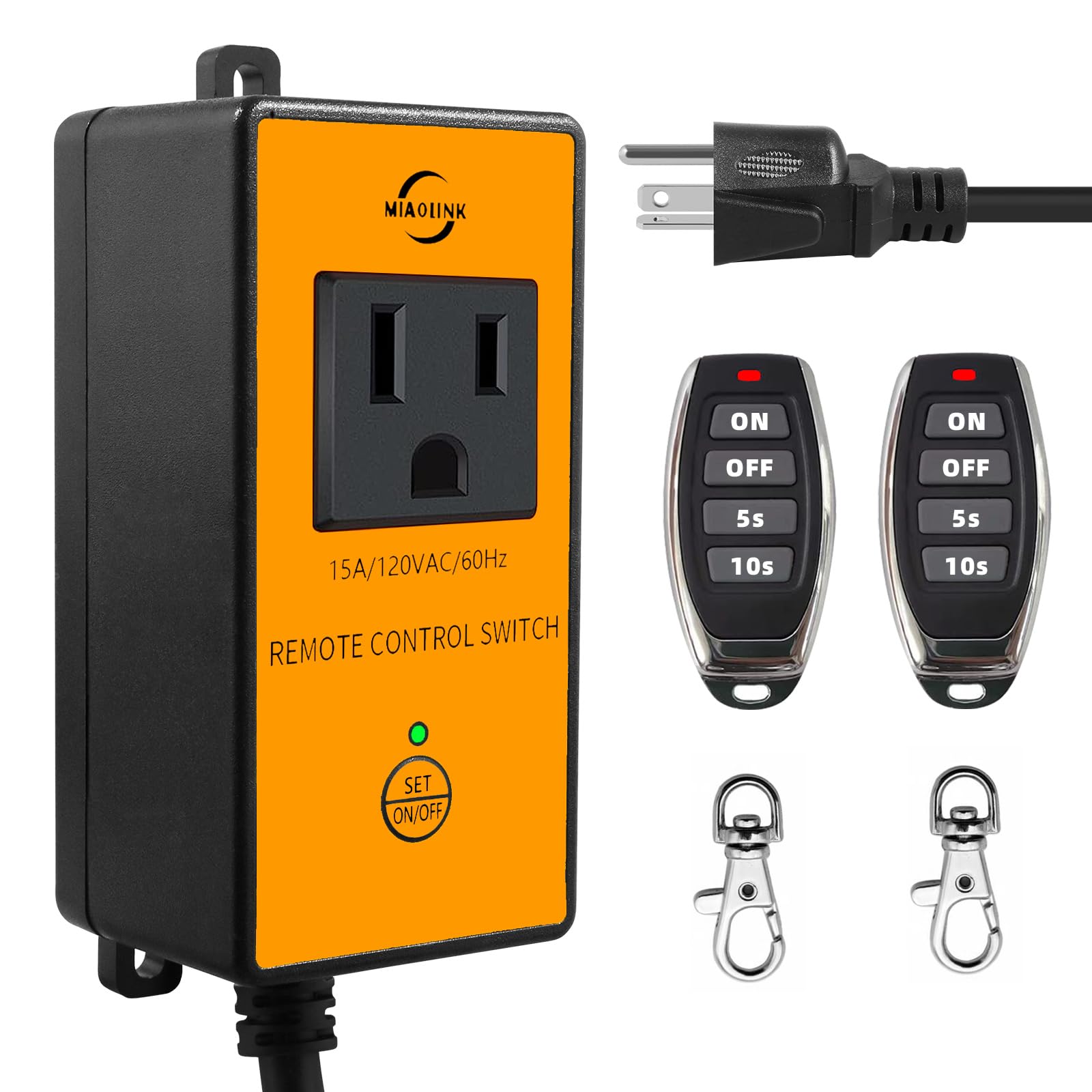 MIAOLINK 120v Automatic Vacuum Switch Wireless Remote Control Dust Collector Starter Outlet Switch (Battery Included) (120V)