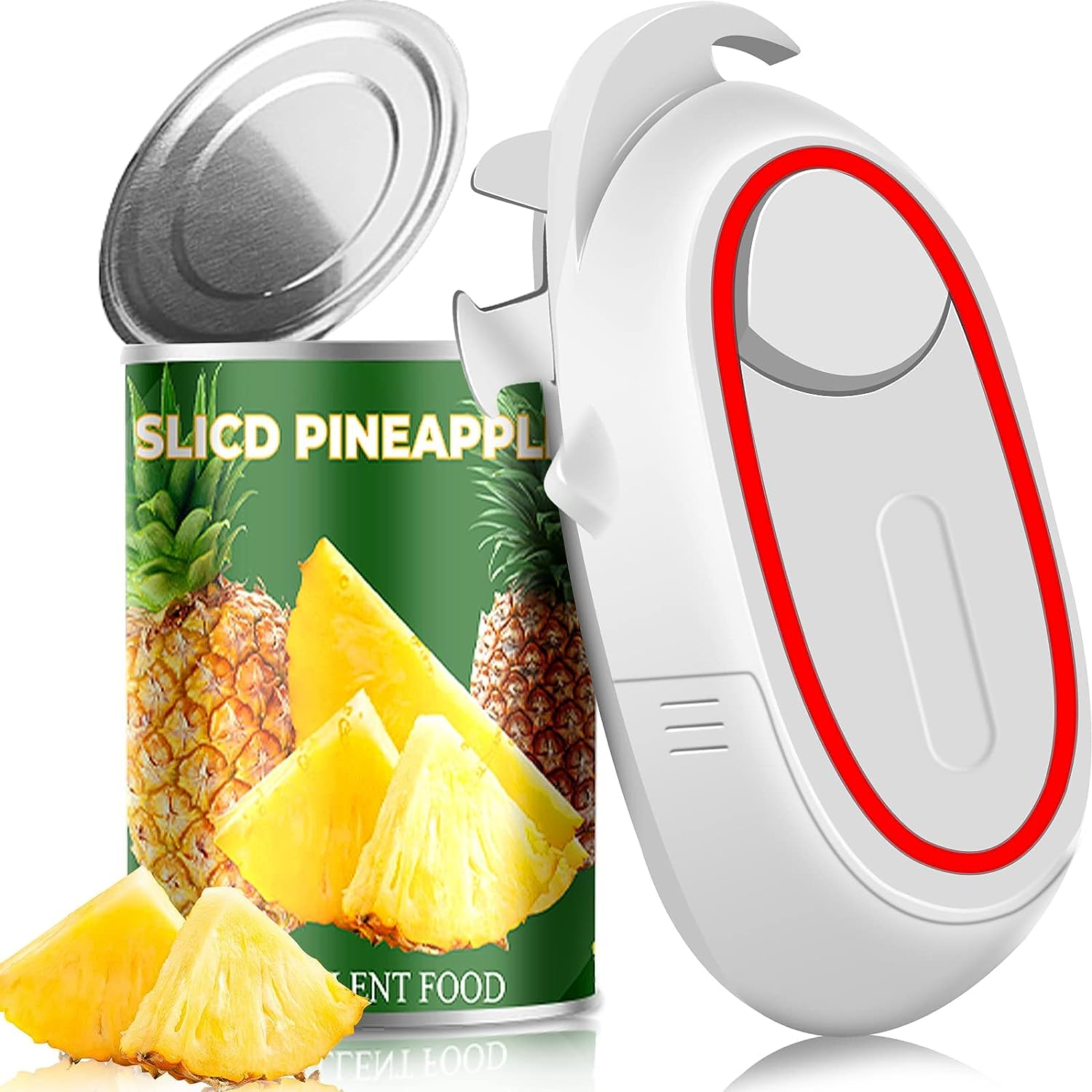 Electric Can Opener, Open Your Cans with A Simple Push of Button, Automatic Can Opener Smooth Edge, Electric Can Openers for Kitchen Arthritis and Seniors, Best Kitchen Gadget for Almost Size Can