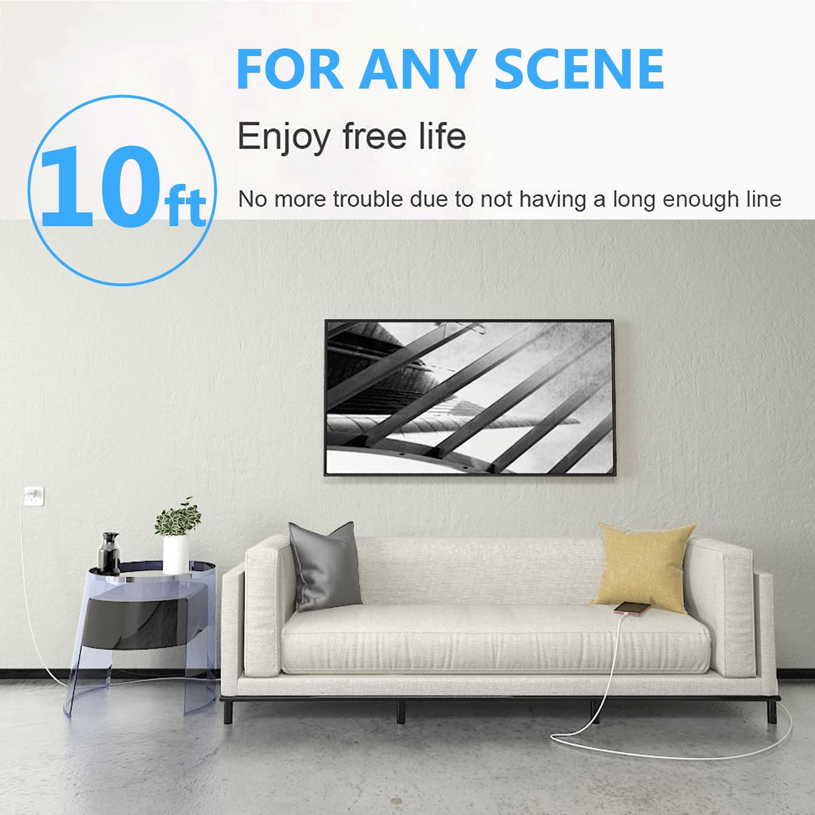 iPad Chargers, iPad Pro Charger,20W USB C Fast Charging Plug with Apple Certified 10FT Long USB C-C Cord for iPad 10th Gen,iPad Pro 12.9/11 inch 2022/2021/2020/2018,iPad Air 5th/4th,iPad Mini 6th Gen