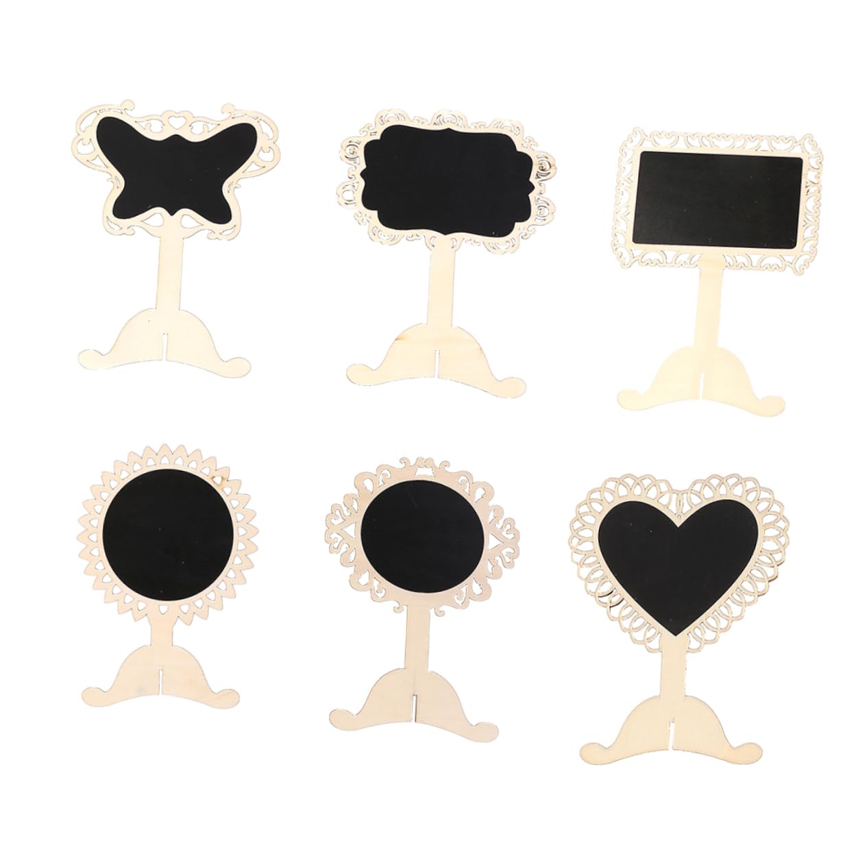 Garneck 6Pcs Mini Blackboard Food Labels for Party Buffet Tabletop Blackboard Blank Chalkboard Sign Chalkboard Buffet Sign Tabletop Easel for Kids Wood Tags Desktop Child Logo Card Cypress