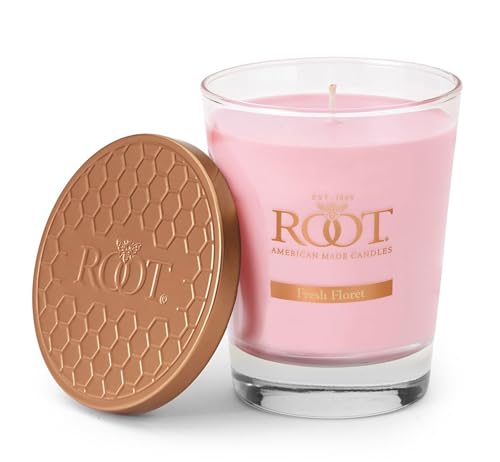 Root Candles Fall Scented Candles Honeycomb Premium Handcrafted Beeswax Blend Candle, Large Veriglass, Floret
