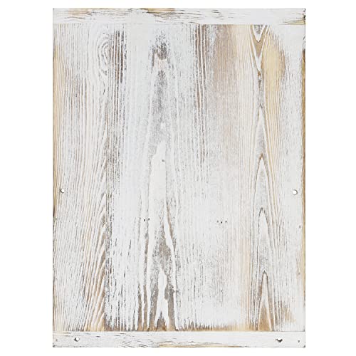 MyGift Whitewashed Wood Entryway Wall Organizer, Family Command Center Mail and Key Holder Rack with 3 Hooks, 3 Mail Slots and Chalkboard