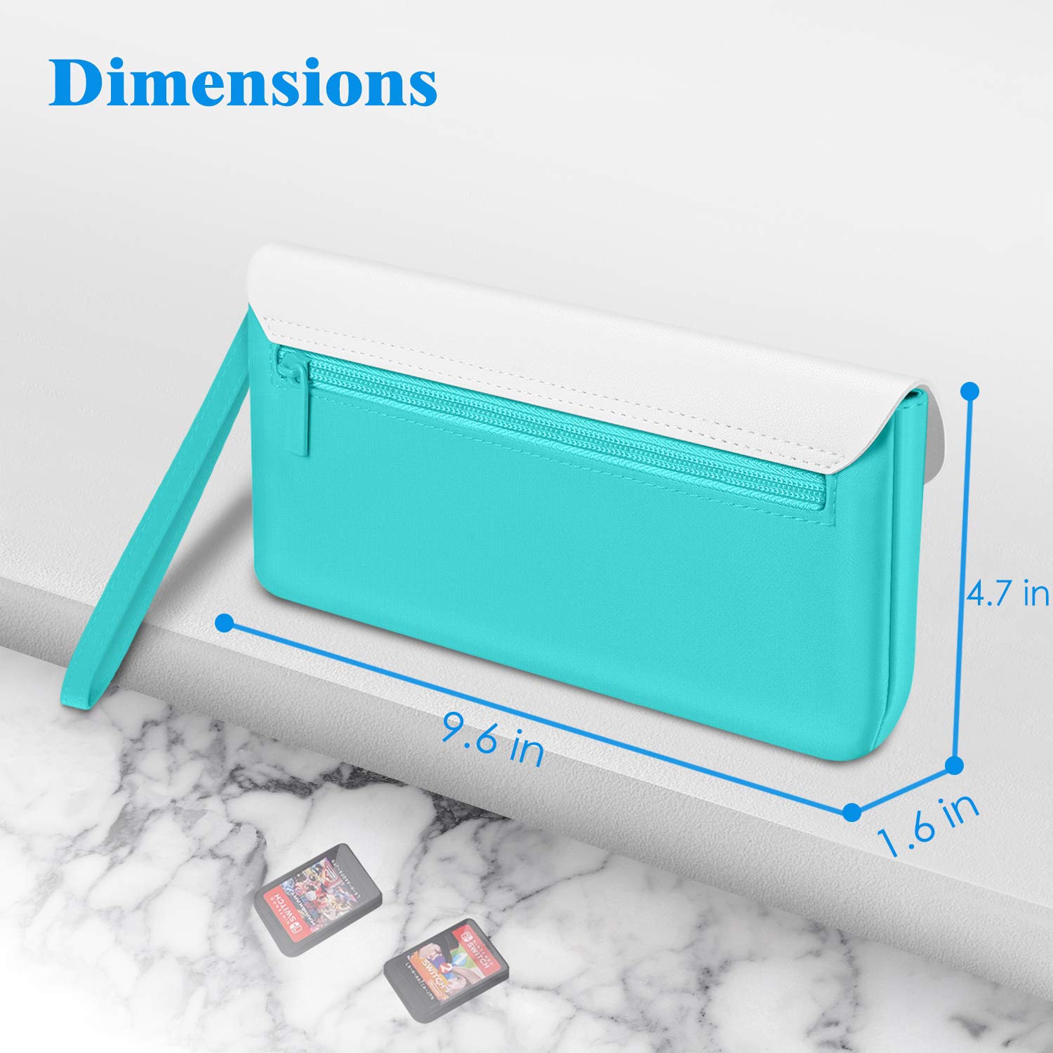 Fintie Carrying Case for Nintendo Switch Lite 2019 - Portable Travel Bag Protective Sleeve Pouch w/Side Pocket, Game Card Slots, Holding Strap for Nintendo Switch Lite and Accessories, Turquoise
