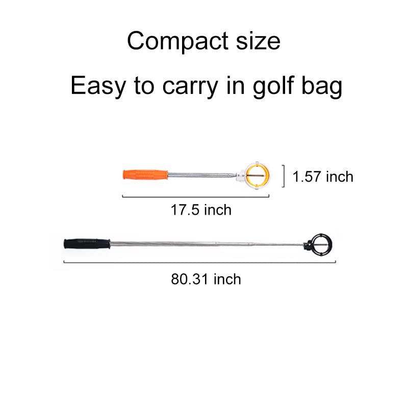 HOW TRUE Golf Ball Retriever Telescopic, Golf Ball Retriever Tool with Locking Clip, Blue