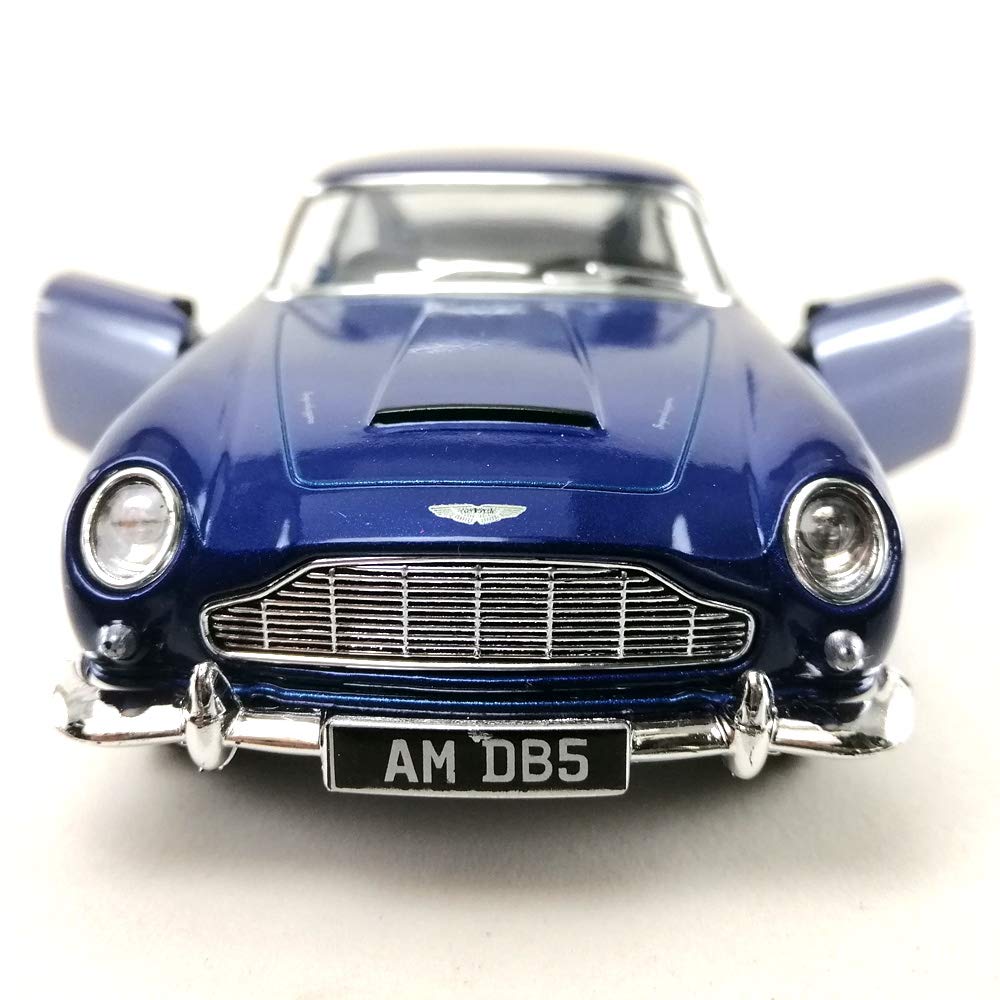Sport Racing Classic Model Car Die-Cast 1:38 1963 Aston Martin DB5 Blue Color Toy Collection Pull Back Open Door Hobby Collectible
