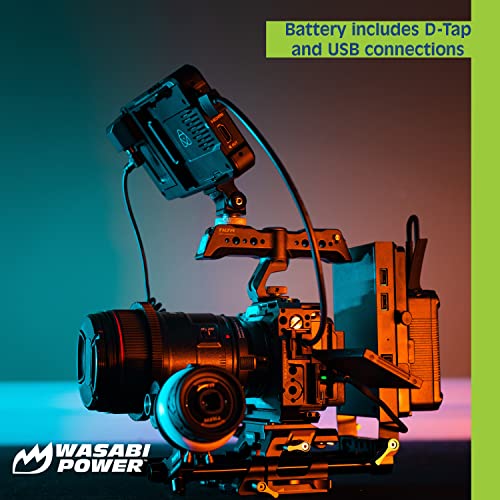 Wasabi Power V Mount/V Lock Battery (95Wh, 14.4V, 6600mAh) Rechargeable Li-ion Battery for Broadcast Video Camcorder, Compatible with Sony HDCAM, XDCAM, Digital Cinema Cameras and Other Camcorders