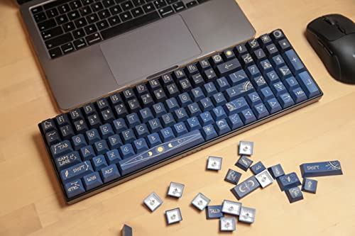 TRUSYO PBT Keycaps 145 Set for Star Spectrum, Five-Sided Thermal Sublimation, Original Height,61/87/98/104/108 Keys Suitable for Mechanical Keyboard(Keyboard not Included)