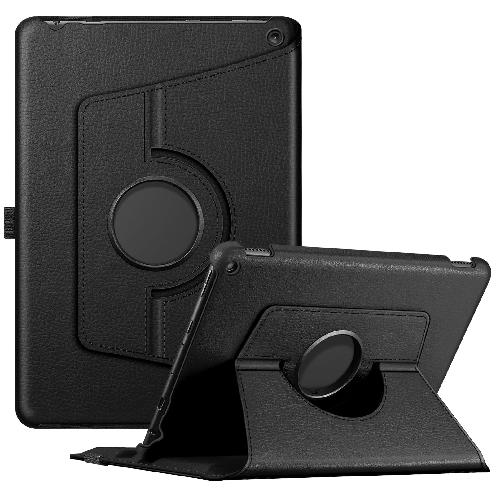 Fintie Case for Amazon Fire HD 10 & Fire HD 10 Plus Tablet (Only Compatible with 11th Generation 2021 Release) - 360 Degree Rotating Swivel Stand Cover Dual Auto Sleep/Wake, Black