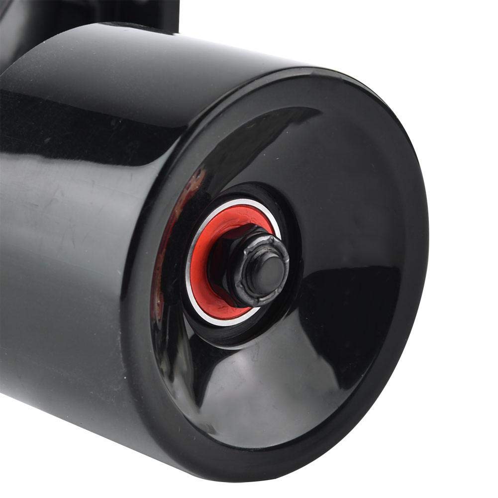 Fafeims 2pcs/Set 10.24in Skateboard Longboard Truck Combo Set with Wheel Riser Pad Bearing Hardware Accessory (Black Shaft Black Wheel)