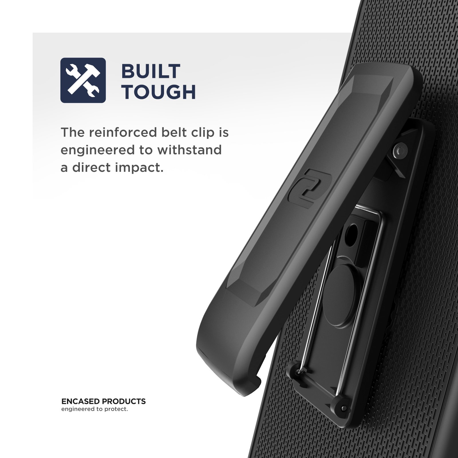 Encased Galaxy Note 10 Plus Belt Clip Case (2019 DuraClip) Ultra Slim Cover with Holster, Matte Black (Samsung Note 10+)