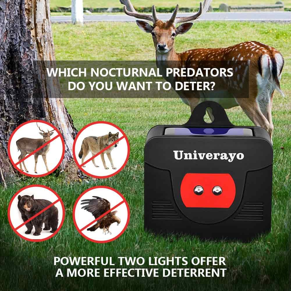 Univerayo Coyote Deterrent Light Solar Predator Control Lights Coyotes Deer Repellent Devices Skunk Repellent Fox Raccoon Deterrent Upgraded Version - 8 Pack