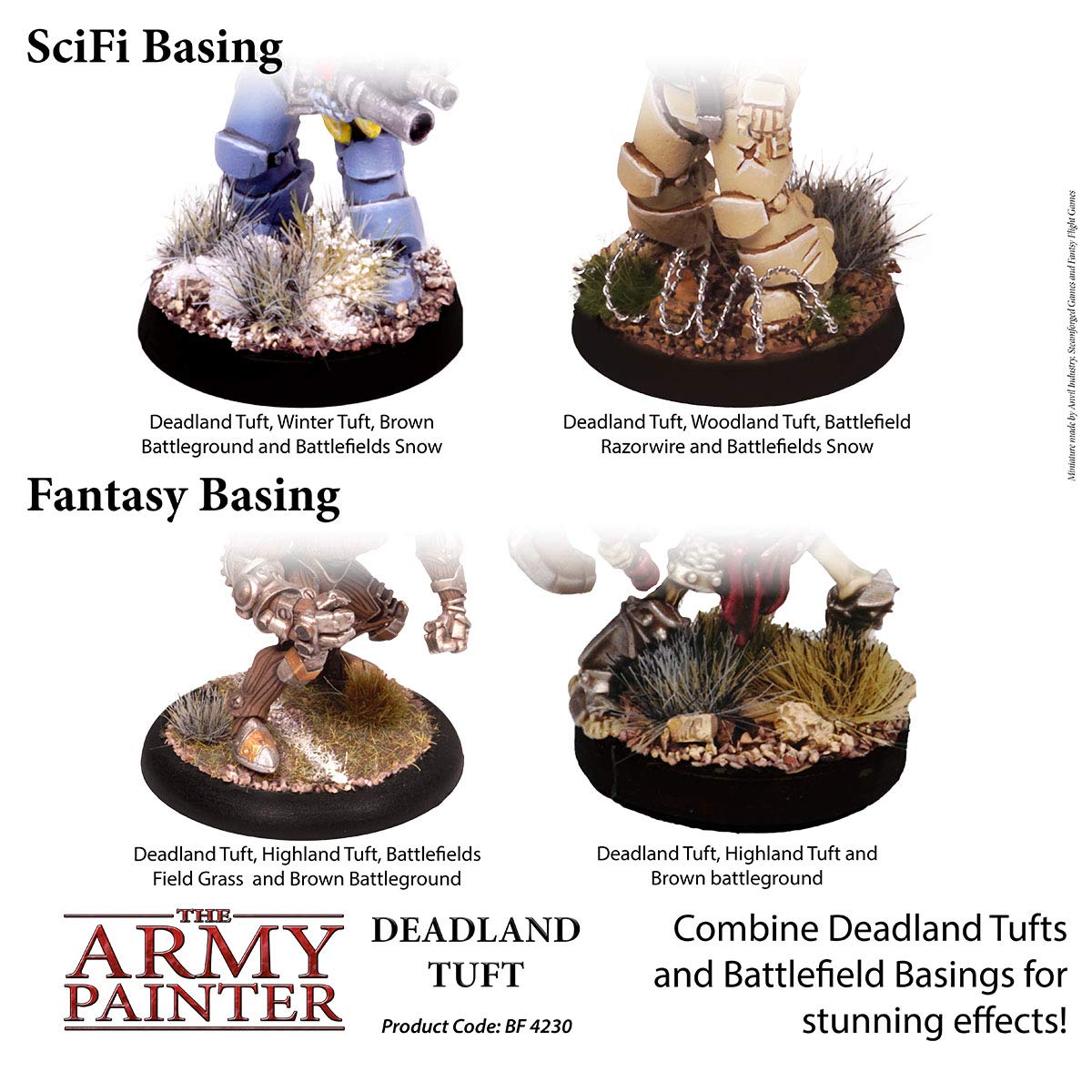 The Army Painter Tufts - Battlefield Tufts: Deadland Tuft, 77 Pcs, 3 Sizes -Terrain Model Kit for Miniature Bases & Model Grass Tufts -Diorama Supplies & Diorama Grass for Mini Basing & Gaming Scenery