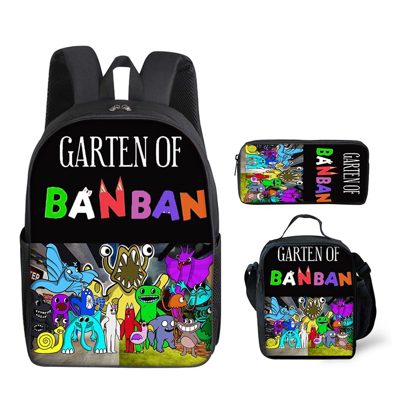 Garten of Banban School backpack with Pencil Boxes and Lunch Boxes for Kids 3Pcs Toddler Backpack School Bags Bookbag