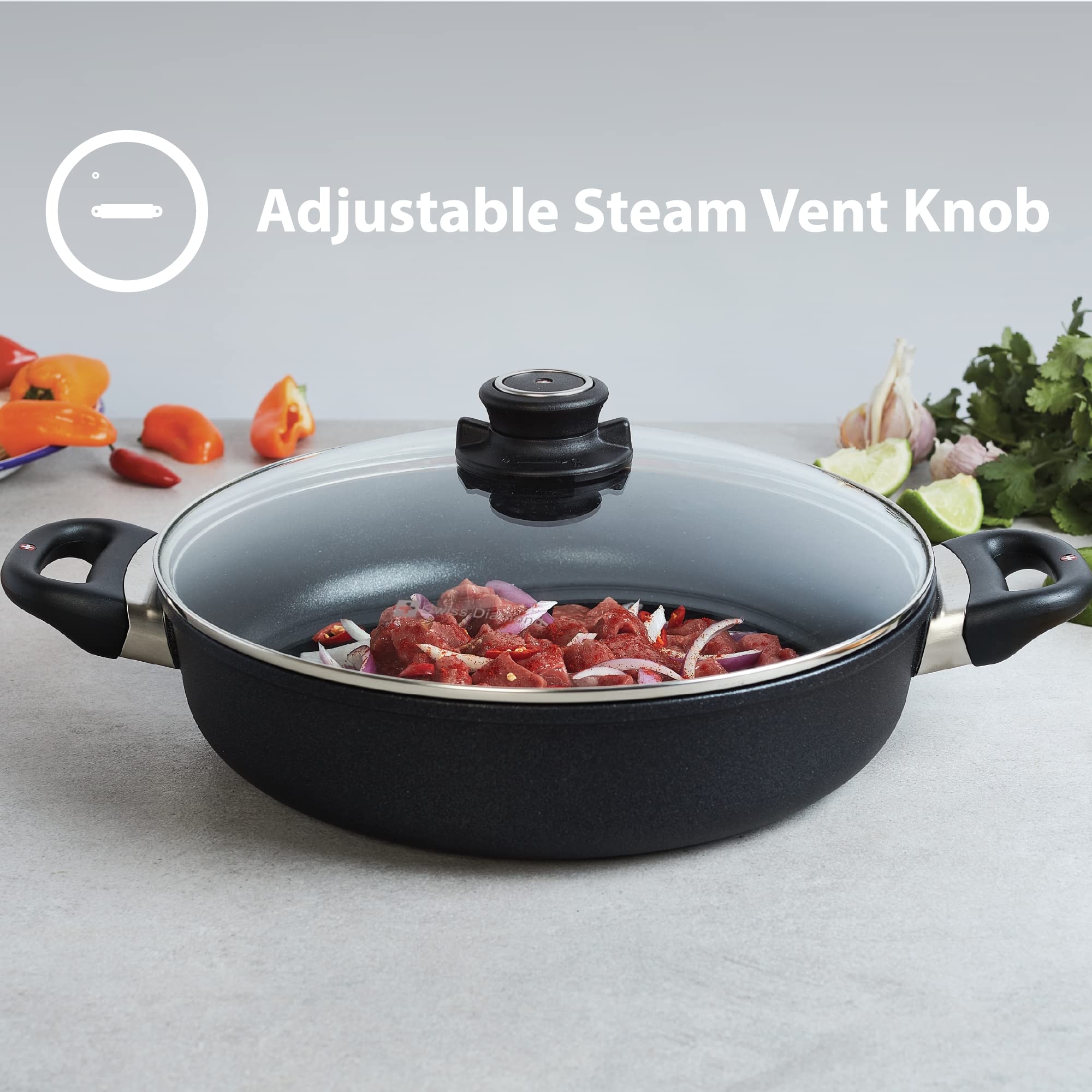 Swiss Diamond HD Classic Nonstick Oval Fish Pan with Lid- 10.25" x 15"