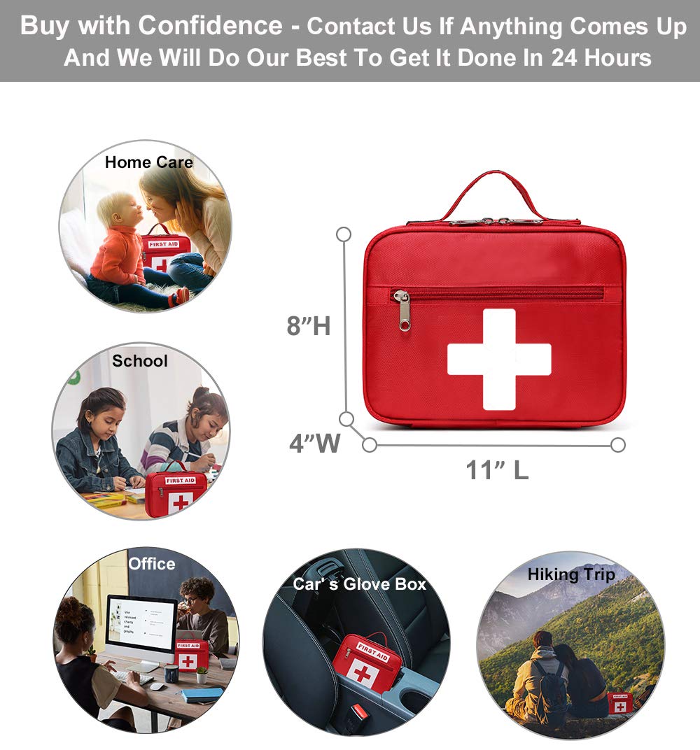 Gatycallaty First Aid Bag Empty Emergency Treatment Medical Bags Multi-Pocket for Home Office Car Traveling Hiking Trip