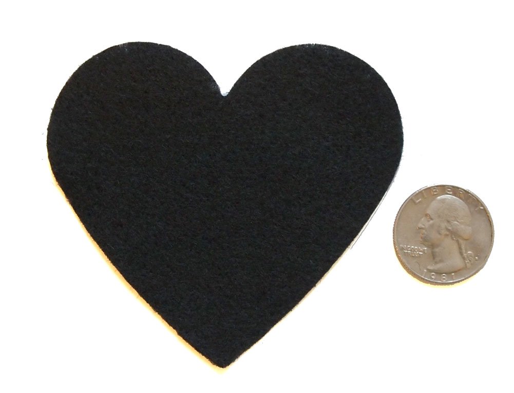 Playfully Ever After 3 Inch 28pc Felt Hearts (Black)