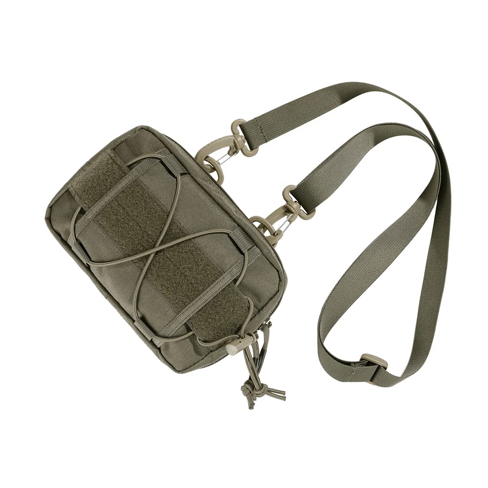 EXCELLENT ELITE SPANKER Tactical Molle Admin Pouch Compact Utility EDC Tool Bag with Shoulder Strap Nylon Belt Waist Bag for Tactical Accessories (RGN)