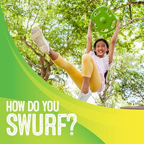 Swurfer Disc Tree Swing - Swing Sets for Backyard, Outdoor Swing Playset, Swingset Outdoor for Kids, Easy Installation, Adjustable Heavy Duty Braided Rope, Weather Resistant, Ages 4 & Up,Green