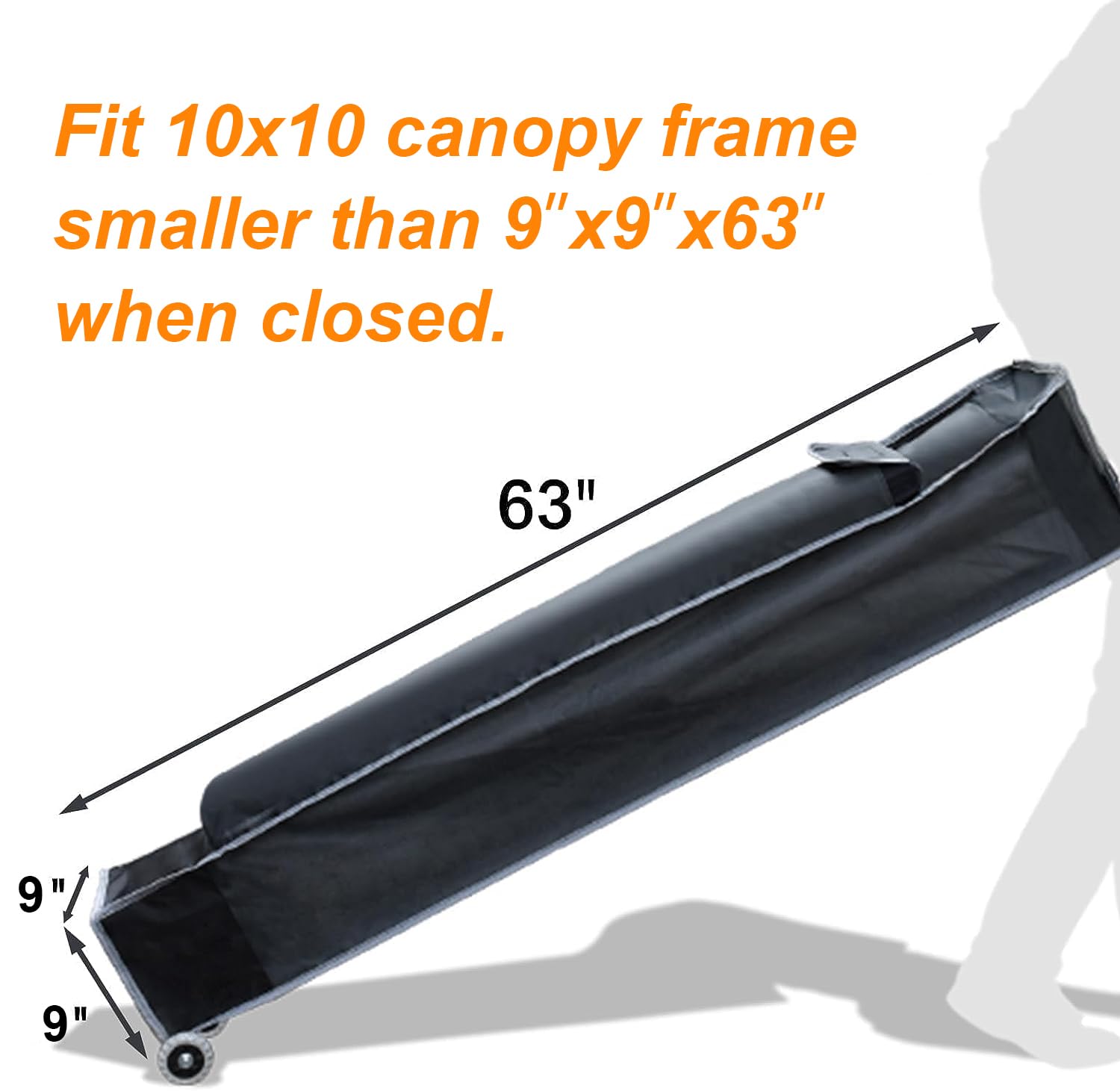Eurmax USA Heavy Duty Wheeled Bag Pop up Canopy Tent Universal Rolling Storage Bag for 10x10 Canopy Instant Tent,Roller Bag Only(Dark Grey)
