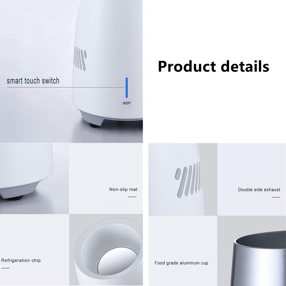 Fast Cooling Cup, Electric Desktop Refrigeration Cup Drink Cooler Cup with Fast Cooling and Large Capacity for Wine Cola Beer Soda Drinks Recreation