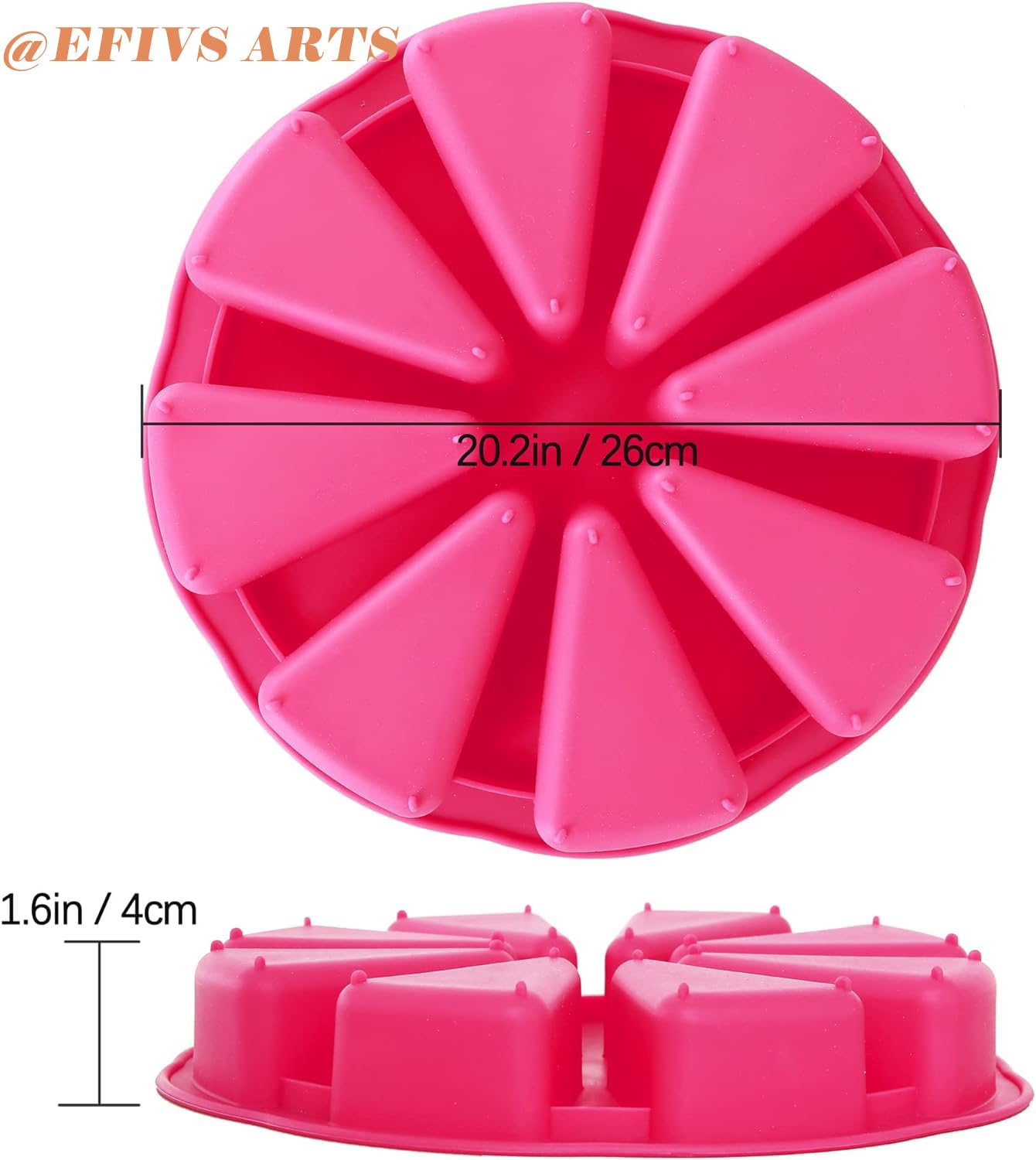 EFIVS ARTS 8 Cavity Cake Slice Mold Scone Pan Mold Pizza Slice Baking Mold Cornbread Mold Mousse Cake Pizza Mold Triangle Soap Mold