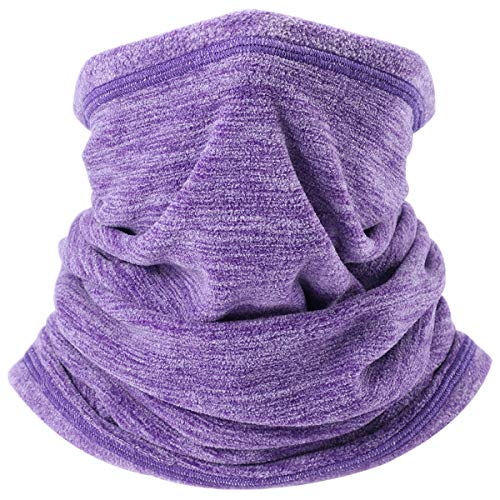 Fleece Thermal Neck Warmer/Neck Gaiter Face Scarf/Face Cover Winter Motorcycle Ski Face Mask - Cold Weather Ultimate Balaclava Half Mask (purple)