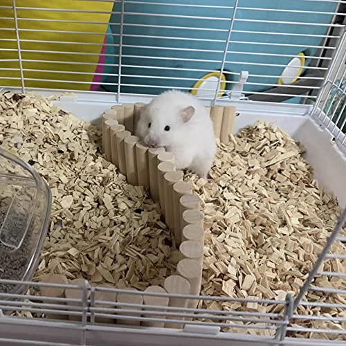 Syrian Hamster Bendy Long Wood Bridges,Dwarf Hamster Bendable Ladder Hideout Toys,Gerbil Chewing Natural Wooden Stuff for Teeth,Hamsters Cage Ramp Climbing Activity for Rodents,Mouse,Mice,Rat