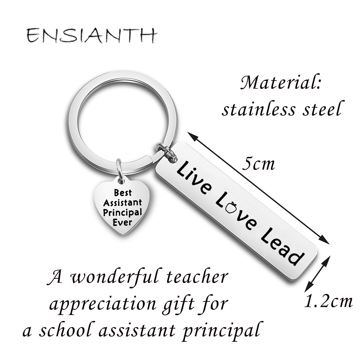 ENSIANTH Principal Gift Best Assistant Principal Ever Keychain Live Love Lead Keychain Teacher Appreciation Gifts (Assistant Principal)