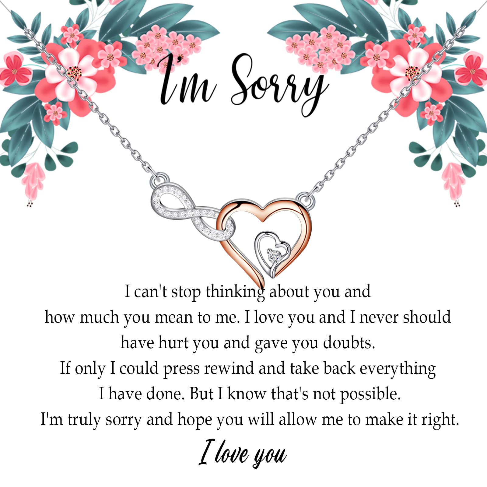 FOTAP I'm Sorry Gift Sorry Greeting Gift Forgiveness Gift Apology Gift For Her Gift To Say Sorry Iām Sorry Gift For Wife, Girlfriend (I'm Sorry NC)