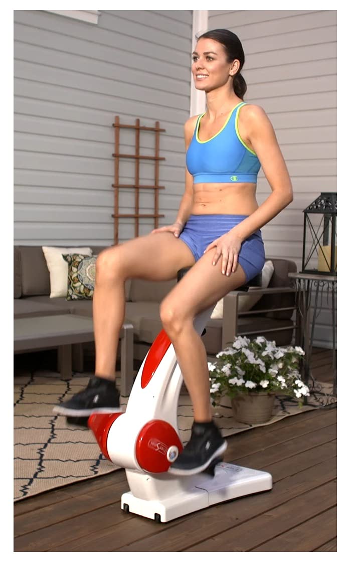ExerSeat - Compact Hands Free Stationary Exercise Bike is Easy and Fun to Use.