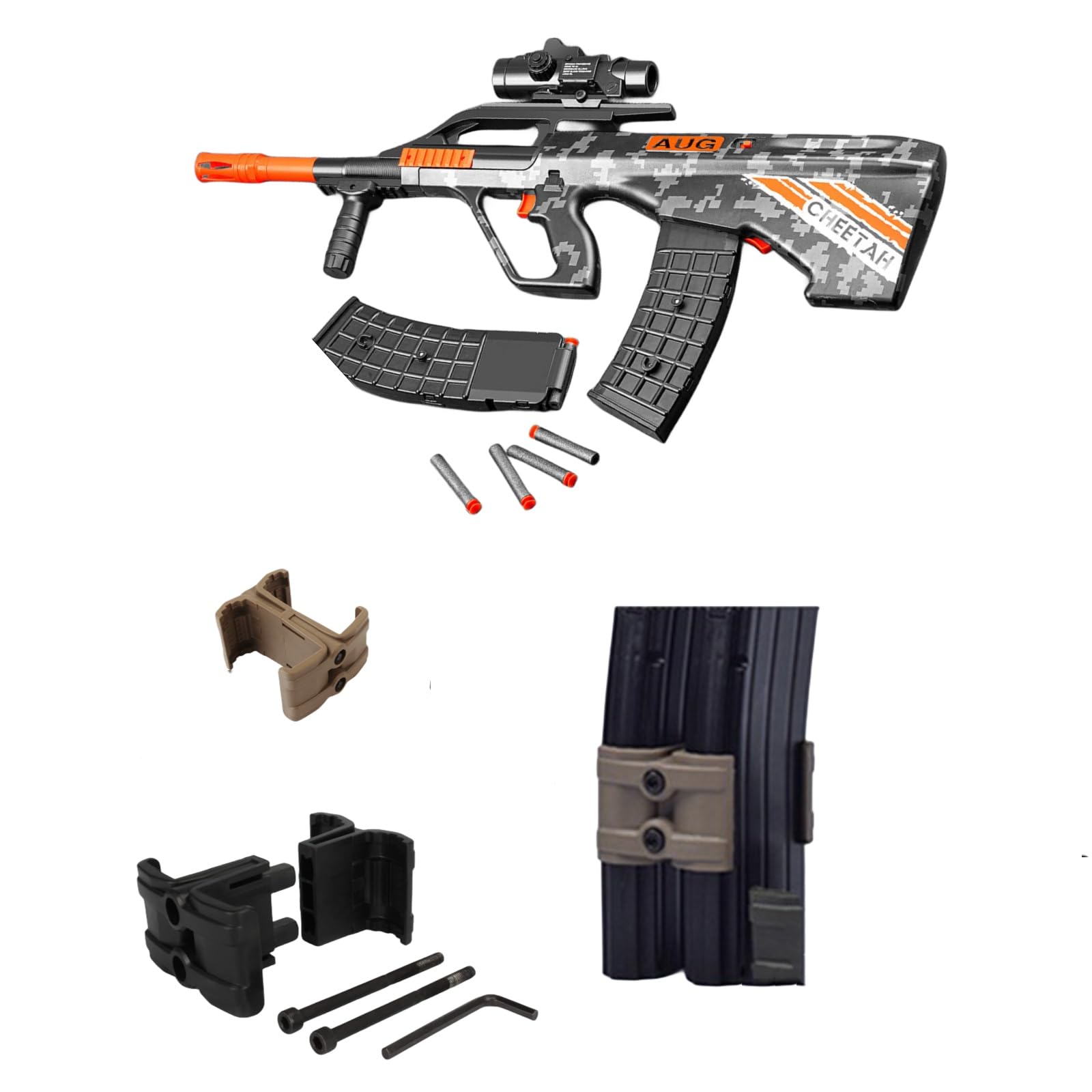 Electric Toy Gun Soft Bullet Magazine Parallel Adapter Accessories are Suitable for Various Types ,(Does not Include Toy Guns)(Grey)