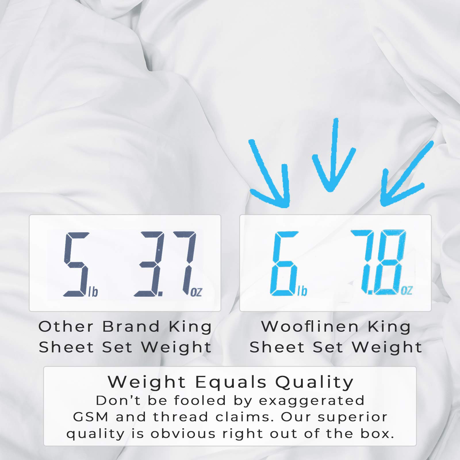 Wooflinen Luxurious Viscose Derived from Bamboo King Duvet Cover Set - Corner Ties - Zipper Enclosure - Wonderfully Soft - Matte White - 3pc Cover + 2 Pillowcases