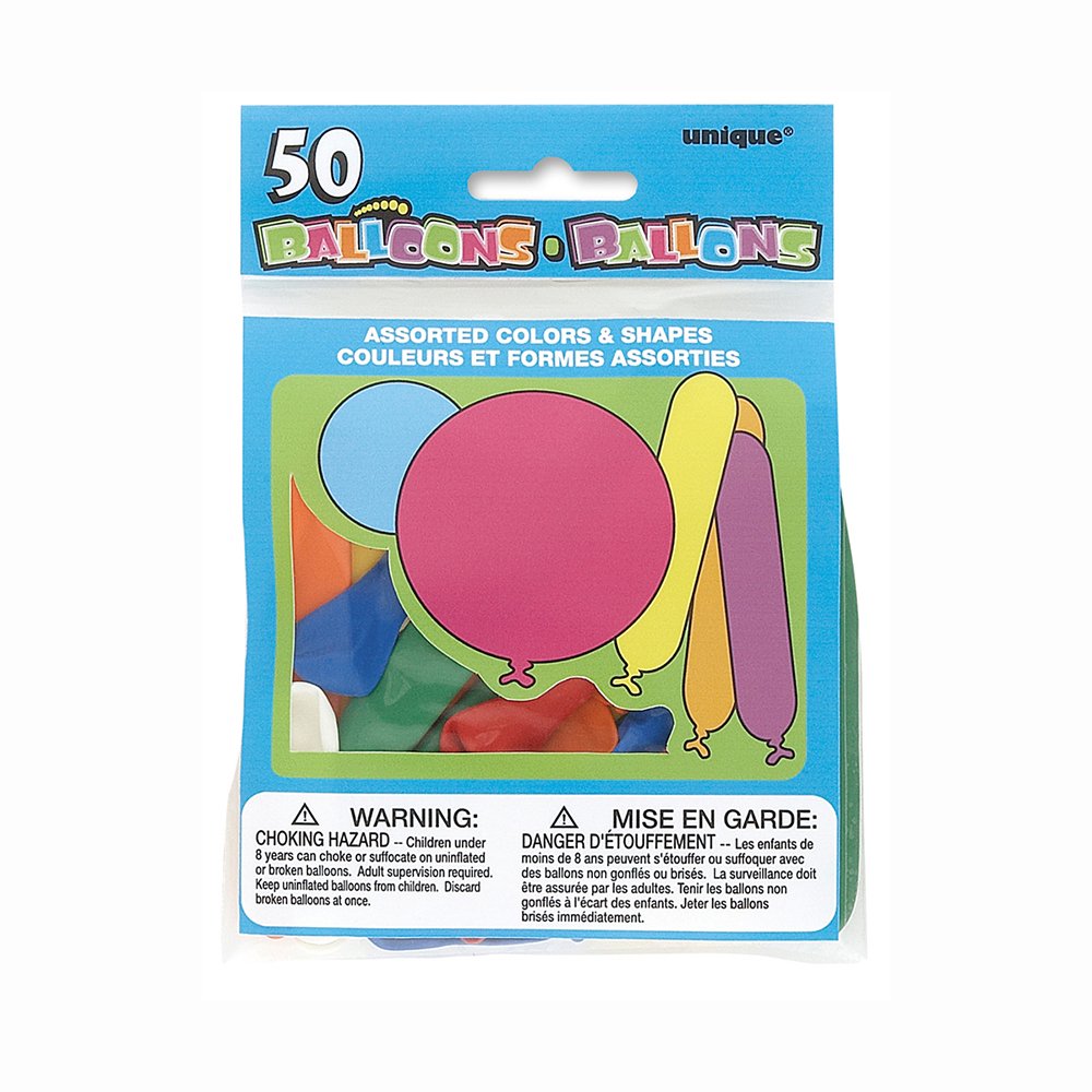 Vibrant Assorted Party Latex Balloons (Pack Of 50), Premium Quality & Long-Lasting - Perfect For Celebrations, Birthdays & Events